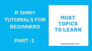 R Shiny Tutorial for beginners [Complete Tutorial] - Part 1 | My Mooc