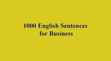 1000 English Sentences for Business | My Mooc