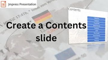 How to create a contents slide in LibreOffice Impress | My Mooc