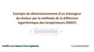 Exemple du dimensionnement d’un échangeur de chaleur par la MDLT | My Mooc